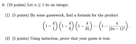 Solved 6 10 Points Let N 1 Be An Integer 1 5