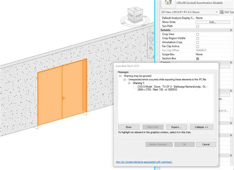 Unexpected Errors Occurred Exporting German Doors From Revit Bim