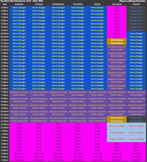 HyperSchedules On Twitter TeenNick USA Schedule For 4 17 4 23 2023