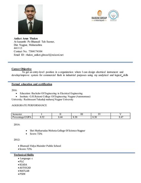 Aniket Thakre Resume Pdf
