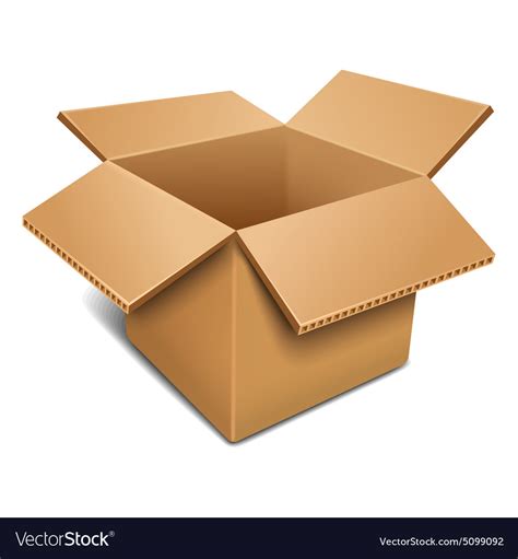 Empty Open Cardboard Box Royalty Free Vector Image