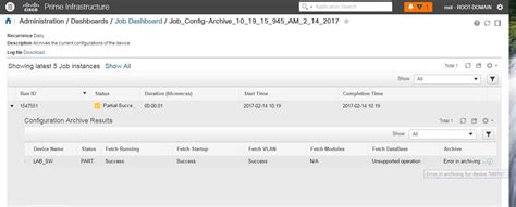 Pi 31 Configuration Archiving Errorunsupported Operation Cisco Community