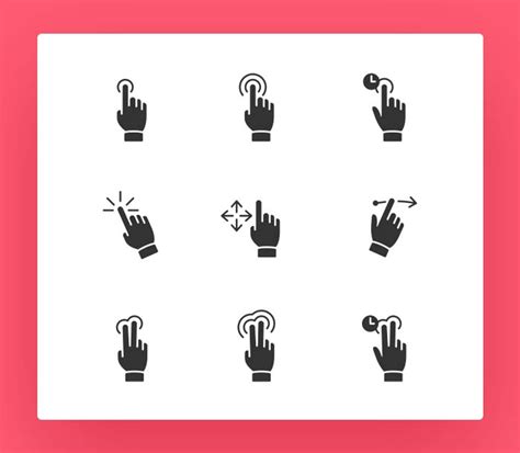 Touch Gesture Icons Set Pixeden Club