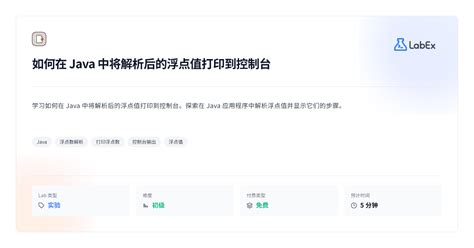 如何在 Java 中将解析后的浮点值打印到控制台 Labex