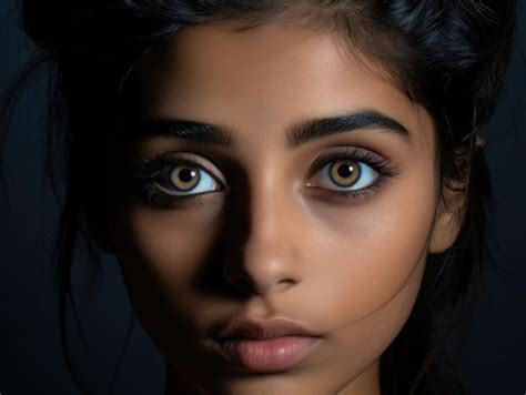 Premium Ai Image Young Indian Girl 20 Something Big Bold Happy Eyes