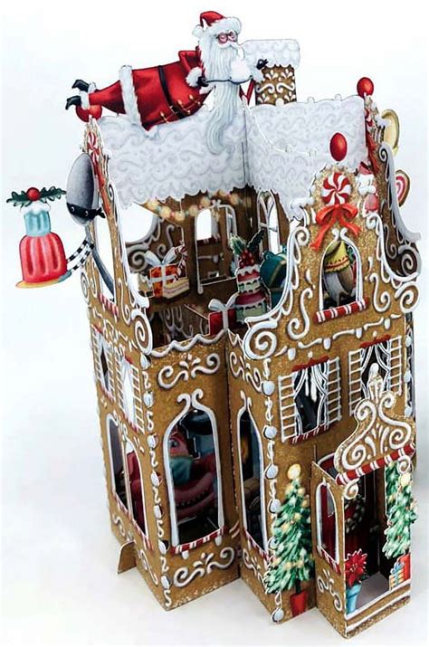 Notes Queries Gingerbread House 3D Pop Up Laser Cut Christmas Card