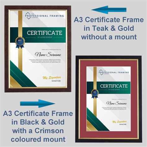 A3 Certificate Frames Professional Framing Company