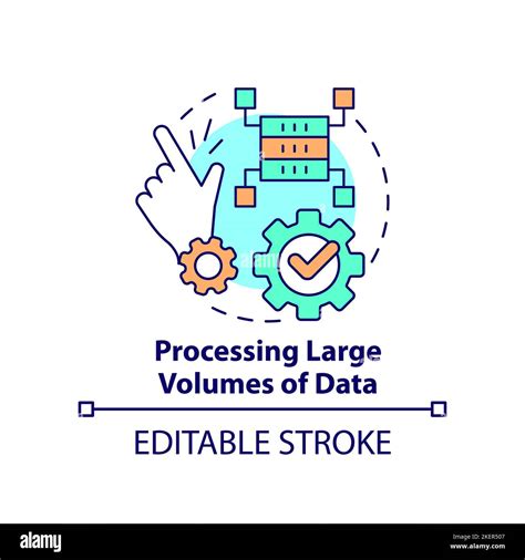 processing large volumes of data concept icon stock vector image and art alamy