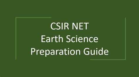CSIR NET Earth Science Complete Guide