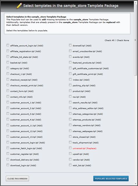 Template Package Sandbox
