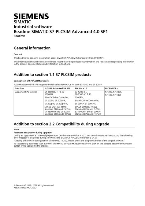 Siemens SIMATIC S7 PLCSIM ADVANCED