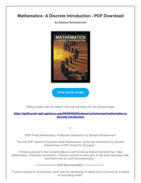 Pdf Free Mathematics A Discrete Introduction By Edward Scheinerman By Hoseasengerxd Issuu