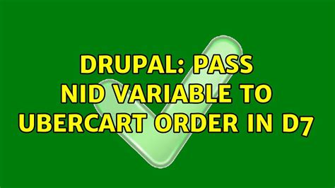 Drupal Pass Nid Variable To Ubercart Order In D7 2 Solutions Youtube