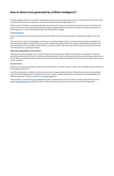 Ppt How To Detect Texts Generated By Artificial Intelligence Powerpoint Presentation Id12250682