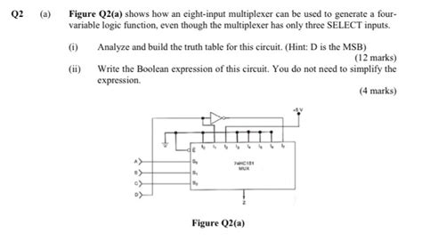 Solved Q2 A Figure Q2a Shows How An Eight Input