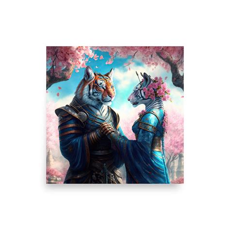 Tiger Wedding Tiger Wedding Poster Tiger Wedding Print Tiger Wedding Wall Art Ai Art Digital Art