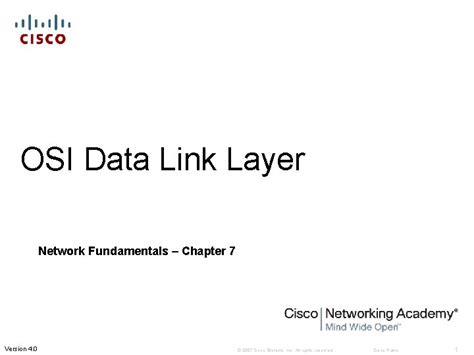 Osi Data Link Layer Network Fundamentals Chapter 7