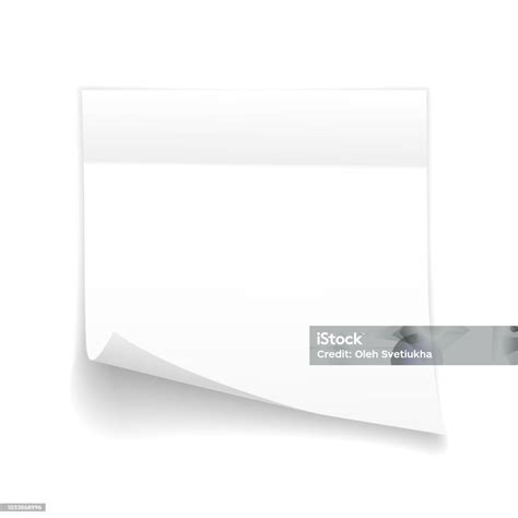 그림자 효과와 스티커 종이 참고 흰색 배경에 고립 된 게시에 대 한 빈 흰색 메모 메모 스티커 벡터 일러스트 레이 션 0명에 대한 스톡 벡터 아트 및 기타 이미지 Istock