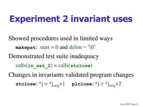 Ppt Dynamically Detecting Likely Program Invariants Powerpoint Presentation Id991805