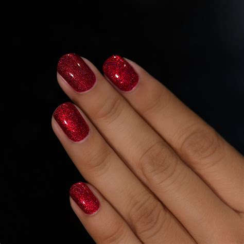 Say Love Ruby Red Holographic Nail Polish Etsy