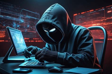 Hacker Breaking Into Security Network System Stealing User Personal