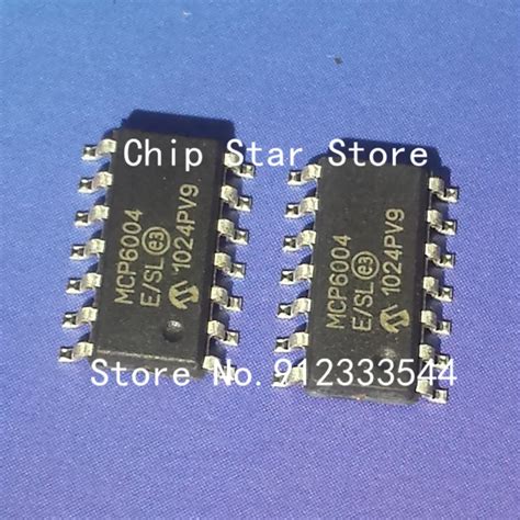 5 100pcs Mcp6004 E Sl Mcp6004t E Sl Mcp6004 Soic14 Operational Amplifier Quad 4 Amplifier 100 