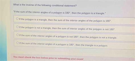 what is the inverse of the following conditional statement you must