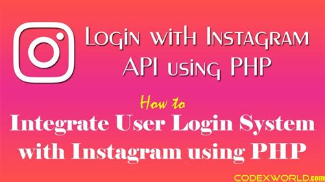 Login With Instagram Using Php Youtube