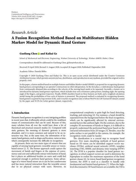 pdf a fusion recognition method based on multifeature hidden markov