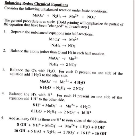 Solved Balancing Redox Chemical Equations Consider The Following Unbalanced Reaction Under
