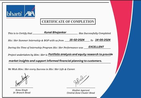 Kunal Bhojankar On Linkedin Bhartiaxa Finance Equityresearch Internship Learningexperience