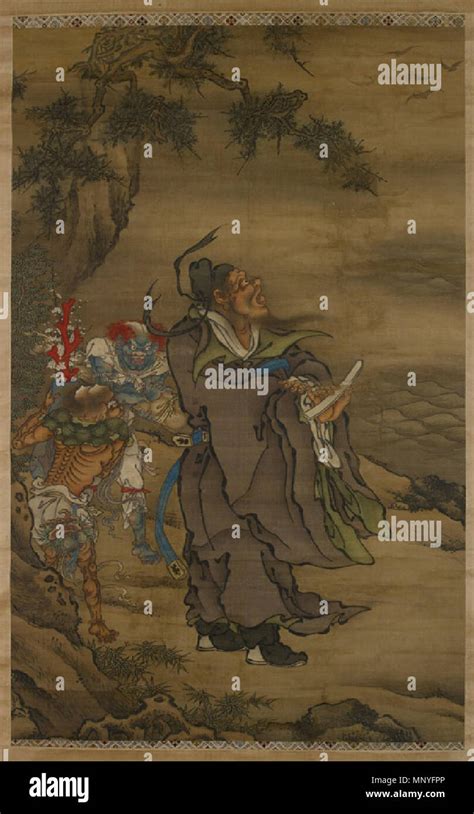 Zhong Kui The Demon Queller With Five Bats Zhong Kui The Demon