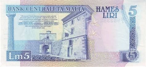Billete 5 Liri Malta Foronum