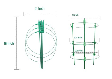 Htwnk Adjustable Tomato Plant Support Cages 4 Pack 18