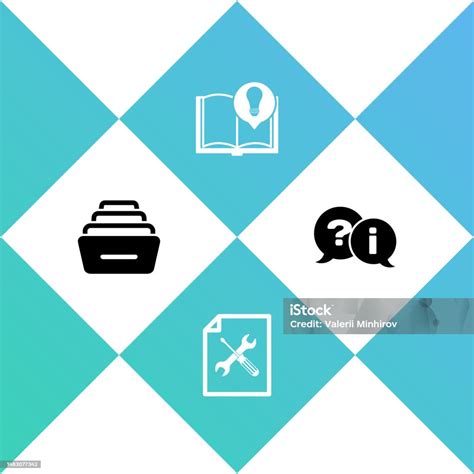 문서 파일 서비스 흥미로운 사실 질문 및 느낌표 아이콘으로 서랍을 설정합니다 벡터 가리키기에 대한 스톡 벡터 아트 및 기타