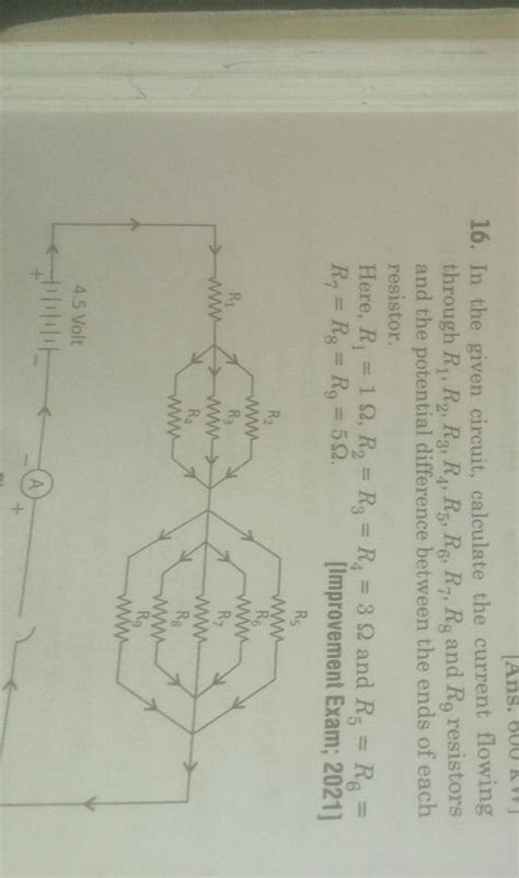 In The Given Circuit Calculate The Current Flowing Through R R R