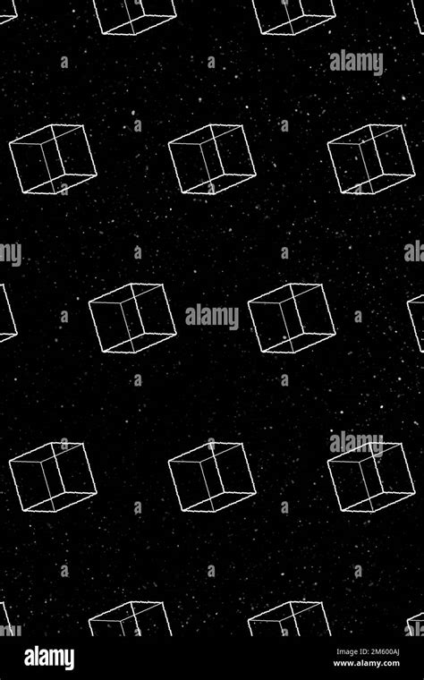 Seamless 3d Geometric Cubic Pattern On A Black Background Design Vector