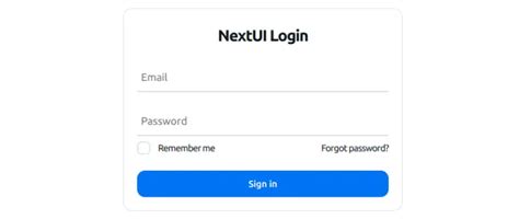 Nextui Login Form Example Frontendshape
