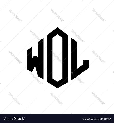 Wol Letter Logo Design With Polygon Shape Vector Image