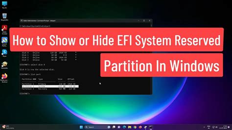 How To Show Or Hide Efi System Reserved Partition Youtube