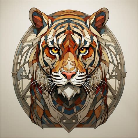 Premium Photo A Redtail Tiger In Graphical Style