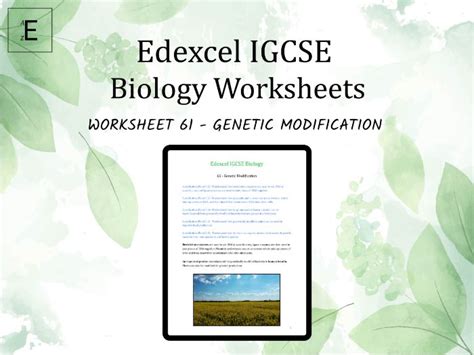 Leaf Modification Worksheet