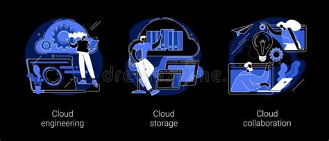 Cloud Based Computing Abstract Concept Vector Illustrations Stock Vector Illustration Of Flat