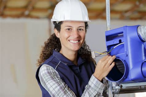 Portrait Happy Woman Electrical Engineer Stock Image Image Of Smile Lines 271543753