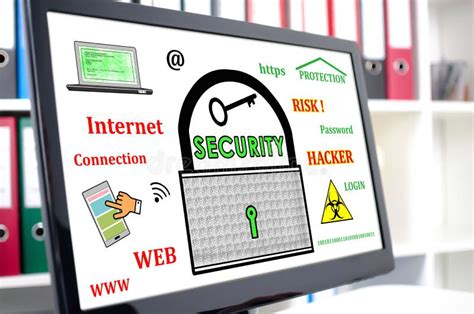 Data Security Concept On A Computer Screen Stock Photo Image Of