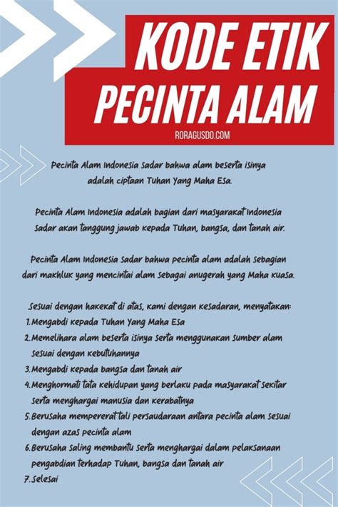 7 Kode Etik Pecinta Alam Indonesia Terbaru