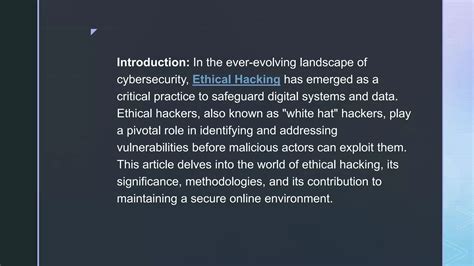 Exploring Ethical Hacking Unveiling Security Vulnerabilities For A