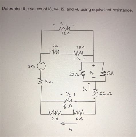 solved determine the values of i3 v4 i5 and v6 using