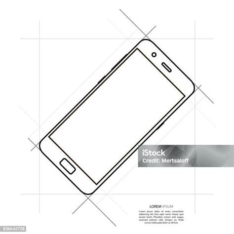스마트 휴대 전화입니다 빈 화면 배경에 고립 된 현실적인 휴대 전화 스마트폰 인쇄 및 웹 요소에 대 한 벡터 일러스트입니다 Lcd에 대한 스톡 벡터 아트 및 기타 이미지