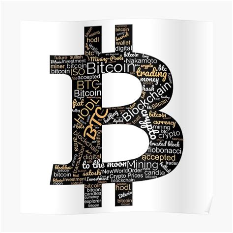 Bitcoin BTC Crypto Word Cloud Art Poster For Sale By Nueschka Redbubble